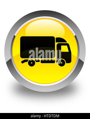 Truck icon isolated on glossy red round button abstract illustration ...