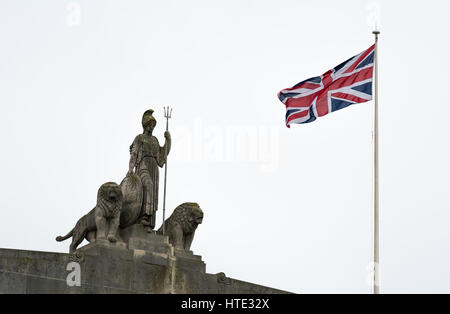 Statue of Britannia on top of Stormont building Stock Photo - Alamy