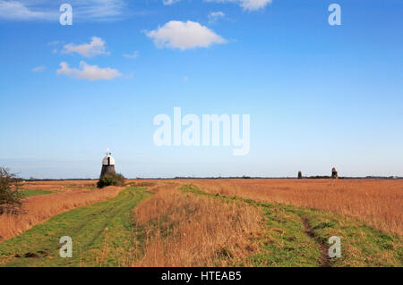 A view of the derelict Runham Swim Drainage Mill by the River Bure on ...