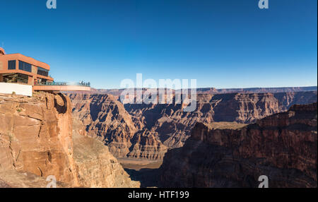 Skywalk glass observation bridge at Grand Canyon West Rim - Arizona ...