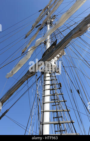 The square rigged barque sailing ship, James Craig passing through ...