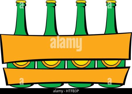 Illustration of a 6 pack case crate of beer set inside circle done in ...