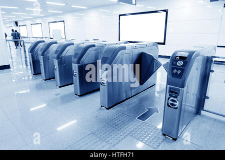 Subway station pedestrian access gates Stock Photo - Alamy