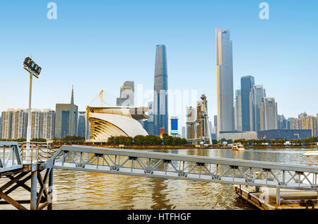 China Guangzhou Pearl River, riverside skyscraper Stock Photo - Alamy