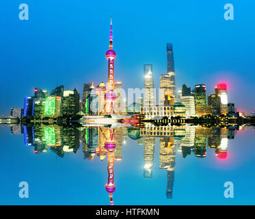 Shanghai, China city skyline on the Huangpu River view Stock Photo - Alamy