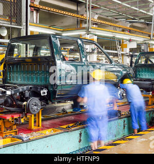 Pickup truck production line, workers are working Stock Photo - Alamy