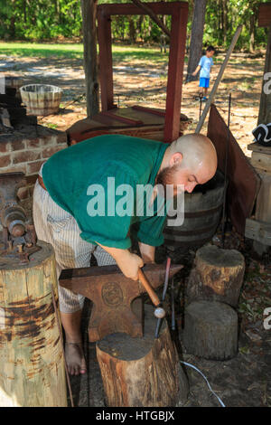 Blacksmith reenactors at Wormsloe Plantation Stock Photo - Alamy