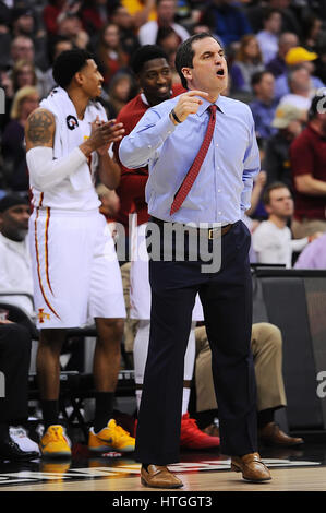 Iowa State head coach Steve Prohm motions to his team during an NCAA ...