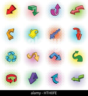 Arrows icons in comics style on a white background Stock Vector Image ...
