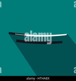Japanese katana icon, flat style Stock Vector Image & Art - Alamy