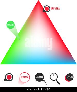 RGB color model with three overlapping spotlights representing the ...