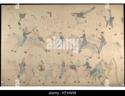 The Red Horse pictographic account from 1881 depicts the Battle of the ...