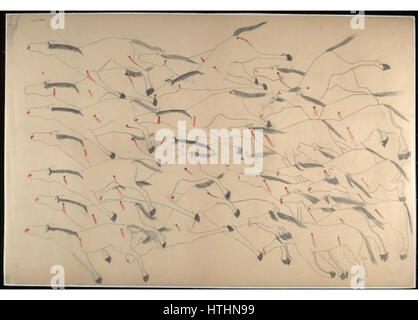 The Red Horse pictographic account from 1881 depicts the Battle of the ...