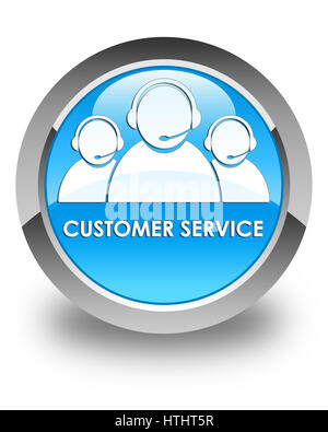 Customer service (team icon) isolated on 3d white round button abstract ...