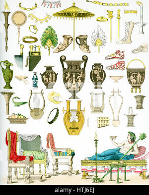 The illustration here shows ancient Greek musical instruments, inclding ...