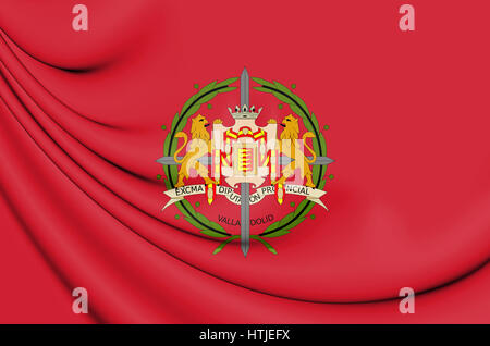 3D Flag of Valladolid Province, Spain. 3D Illustration Stock Photo - Alamy