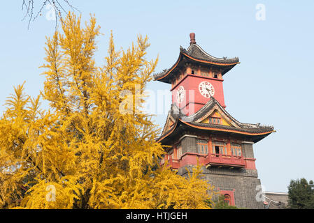 Old Chinese style clock tower in a park Stock Photo - Alamy
