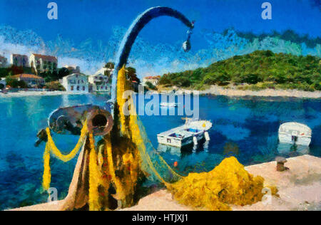 Asos village in Kefallonia island, Greece Stock Photo - Alamy
