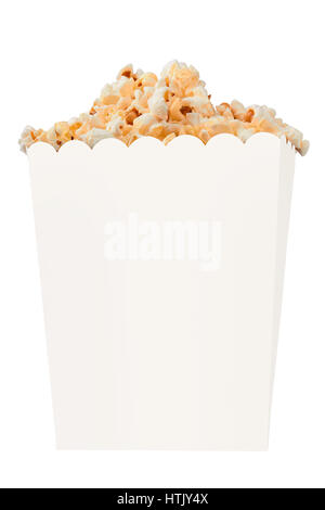 Popcorn in box isolated on white background Stock Photo - Alamy