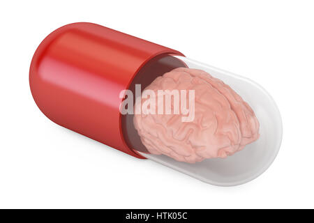 Antipsychotic Drug, capsule with antipsychotic. 3D rendering isolated ...