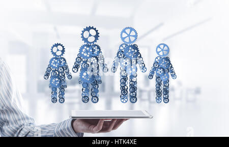 Concept of cooperation or maybe family with two figures presenting ...