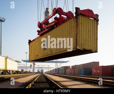 Hamburg, Germany. 15th Feb, 2017. German logistics company Eurokombi ...