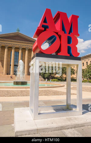 AMOR sculpture by Robert Indiana, on the steps of the Philadelphia ...
