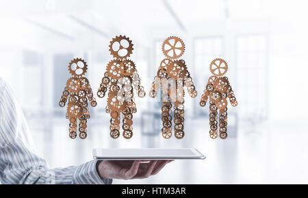 Concept of cooperation or maybe family with two figures presenting ...