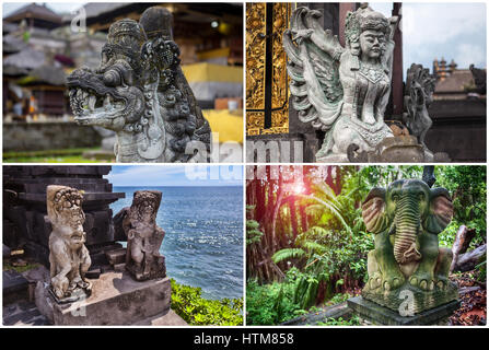Traditional Balinese Guard Demon Statues, Ubud, Bali, Indonesia Stock ...