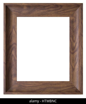 An isolated grungy brown wooden picture frame with centre isolated ...