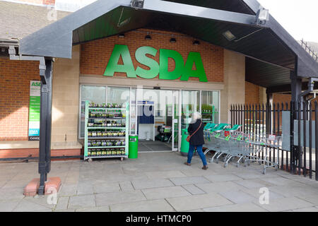 ASDA supermarket sign outside the store in South Shields, north east ...