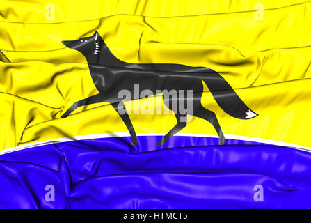 3D Flag of Surgut (Khanty-Mansi Autonomous Okrug), Russia. 3D ...