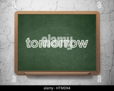 Timeline concept: Tomorrow on chalkboard background Stock Photo - Alamy