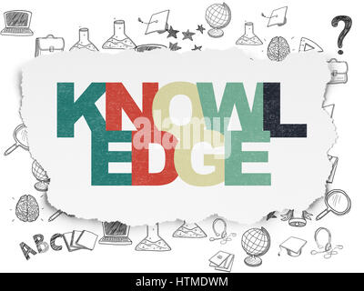 Studying concept: Knowledge on Torn Paper background Stock Photo - Alamy