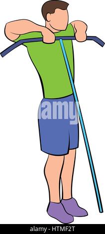 Man exercising on cable machine icon, comics style Stock Vector Image ...