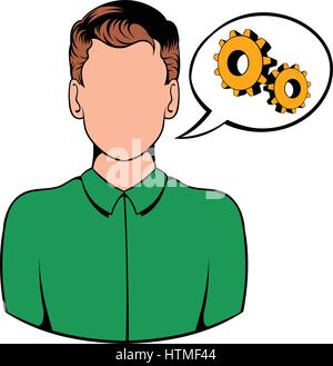 cartoon man with brain symbol with speech bubble Stock Vector Image ...