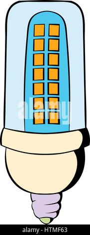 Light bulb and corn LED lamp line icon. Electricity saving illumination ...