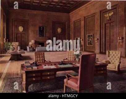 Adolph Hitler's office in the German Reichs Chancellery. 1938 Postcard ...