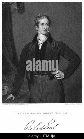 Robert Peel (1788-1850) British statesman, arriving at House of Commons ...