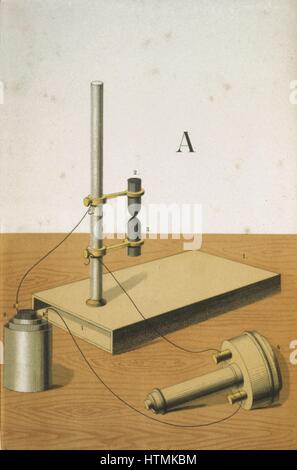 Carbon microphone, invented in 1878 by David Edward Hughes (1831-1900 ...