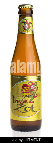 A bottle of Brugse Zot beer isolated on white background Stock Photo ...