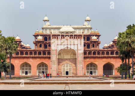 Akbar Tomb at Sikandra Agra India is a classic Mughal architecture ...