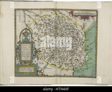 Map of the Duchy of Burgundy by Abraham Ortelius Stock Photo - Alamy