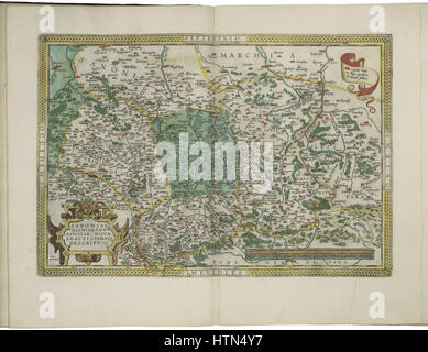 Map of Upper Saxony by Abraham Ortelius Stock Photo - Alamy