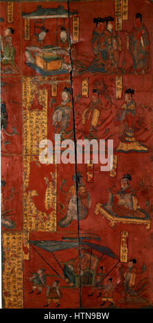 This Northern Wei lacquer painting over wood is a significant piece of ...