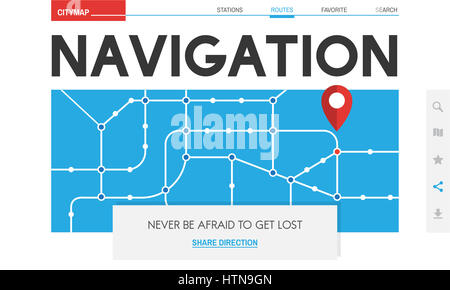 GPS Map Directions Navigation Location Stock Photo - Alamy