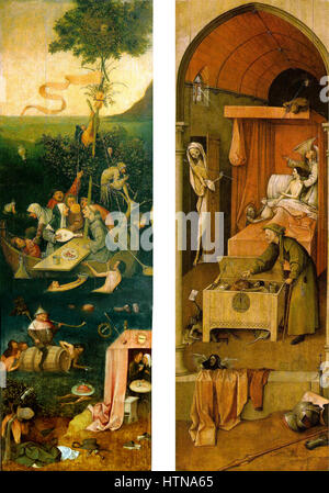 A famous triptych painting by Hieronymus Bosch, 'The Garden of Earthly ...