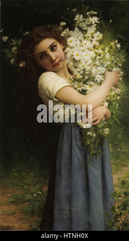 Jules-Cyrille Cave - The Flower Girl, 1897 Stock Photo - Alamy