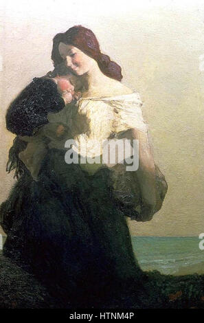 The Happy Mother by Max Bohm Stock Photo - Alamy