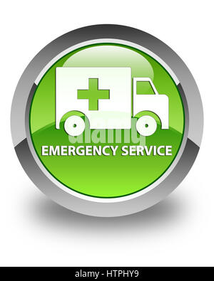 Emergency service isolated on glossy brown round button abstract ...